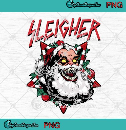 Santa Sleigher Metal Rock Christmas PNG Heavy Metal Santa Claus Xmas ...