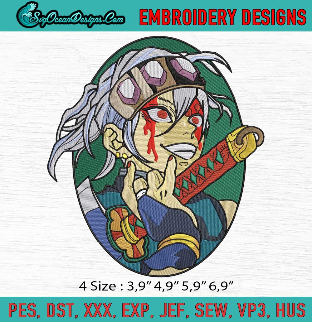Tengen Uzui Demon Slayer Anime Embroidery Machine Embroidery Digitizing ...