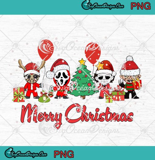 Chibi Horror Characters Santa PNG, Merry Christmas PNG, Cute Xmas Gift ...