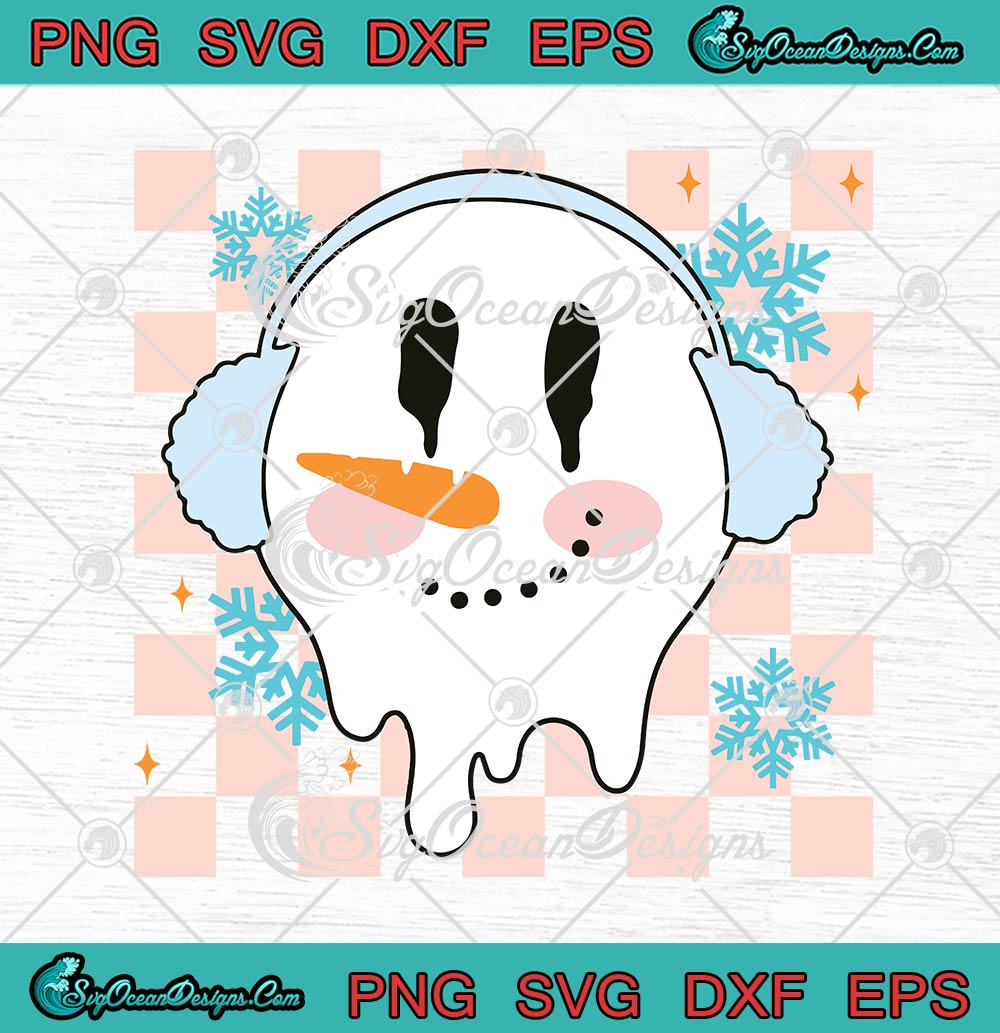 Retro Christmas Cute Snowman SVG, Christmas Trendy Winter Season SVG ...