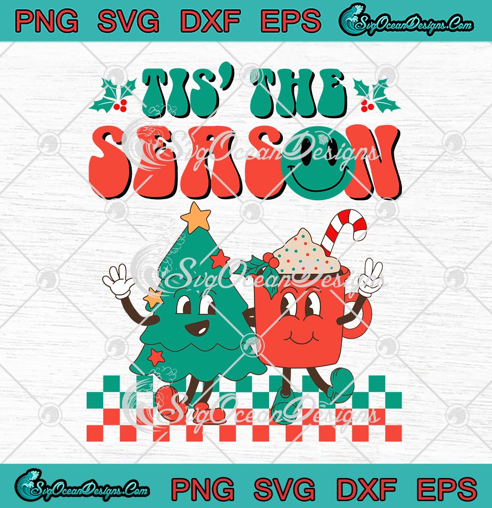 Retro Groovy Christmas Tis The Season SVG, Snowman Hot Chocolates SVG ...