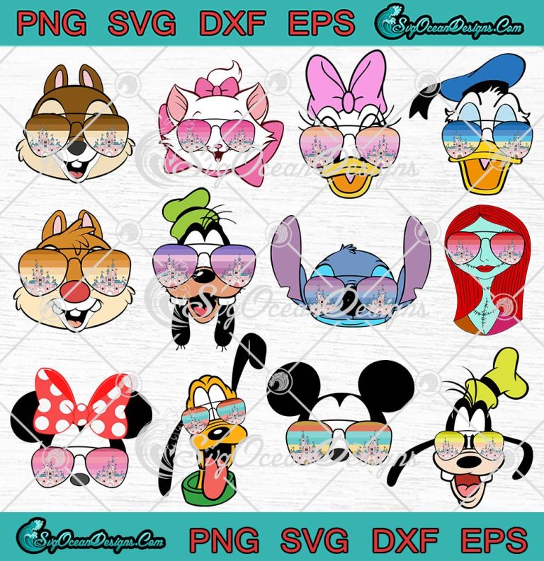 Disney Cartoon Characters Bundle SVG, Matching Disney Family Vacation ...