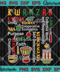 Happy Kwanzaa Africa Celebration SVG, Drum Kinara Seven Candles SVG PNG ...