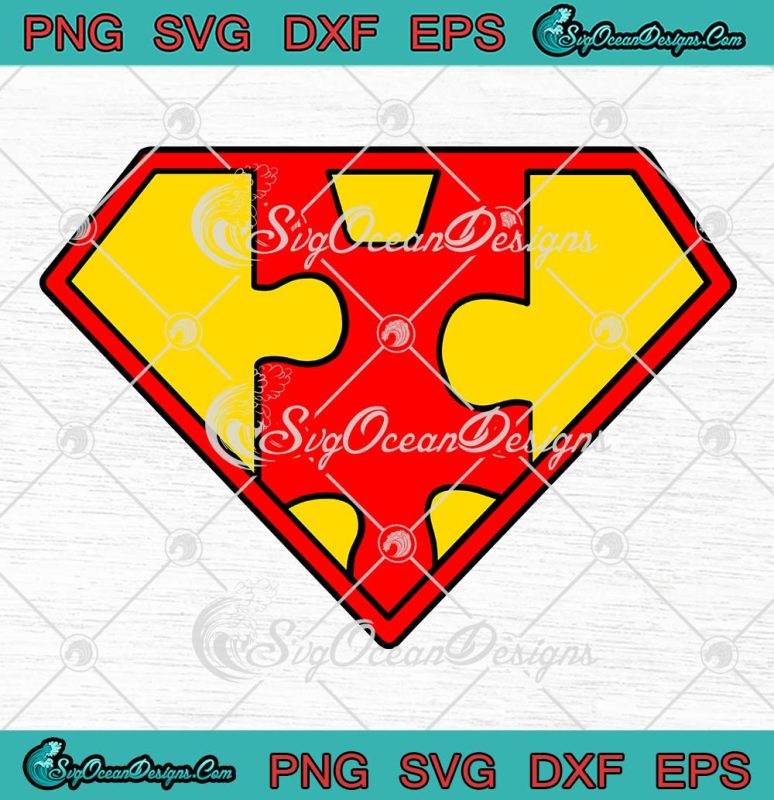 Superman Logo Autism Puzzle SVG, Autism Superhero Autism Awareness SVG ...