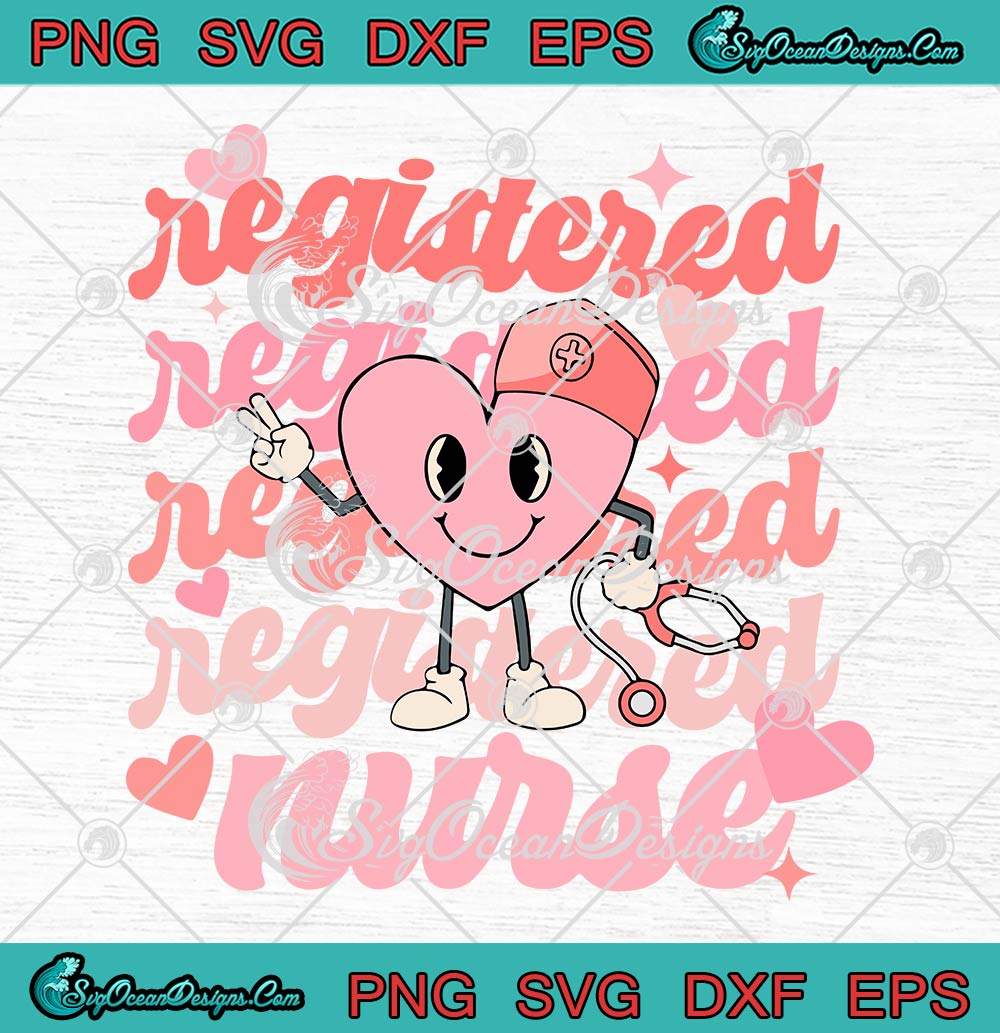 Registered Nurse Valentine's Day SVG, Retro RN Valentine Gift Nursing ...