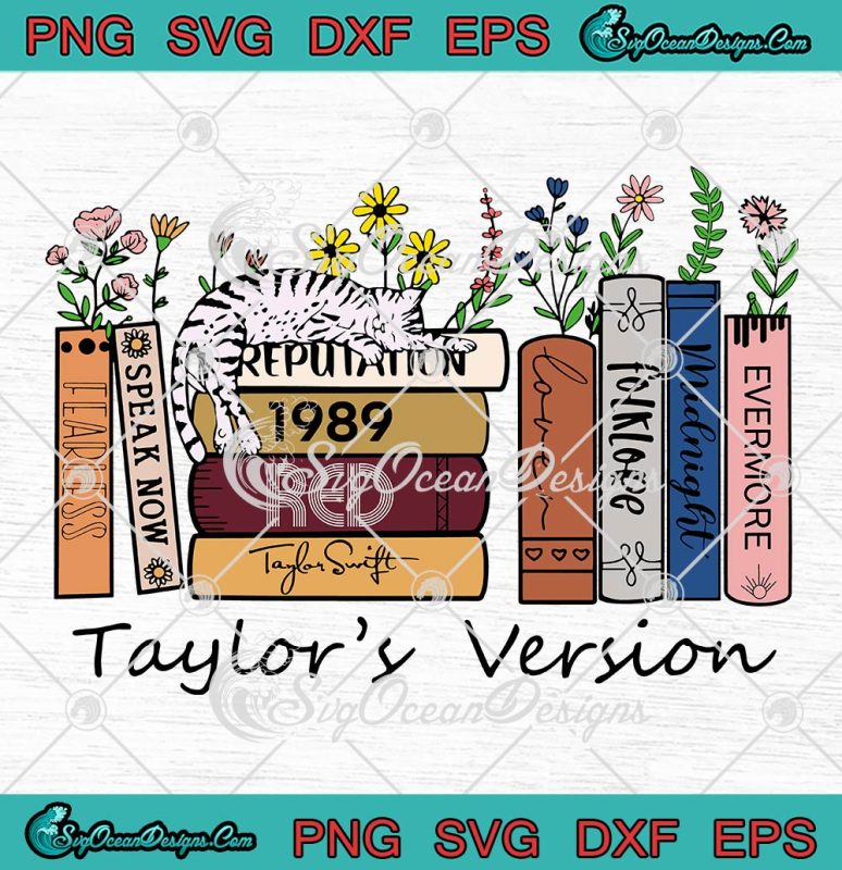 Taylor's Version Albums As Books SVG, Taylor Swift Midnight Album SVG ...