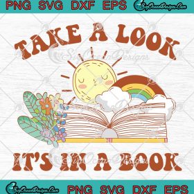 Take A Look It's In A Book Retro SVG - Rainbow Teacher Appreciation SVG ...