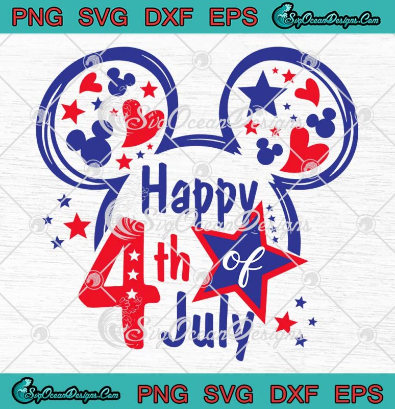 Mickey Mouse Happy 4th Of July SVG - Disney Patriotic Independence Day ...