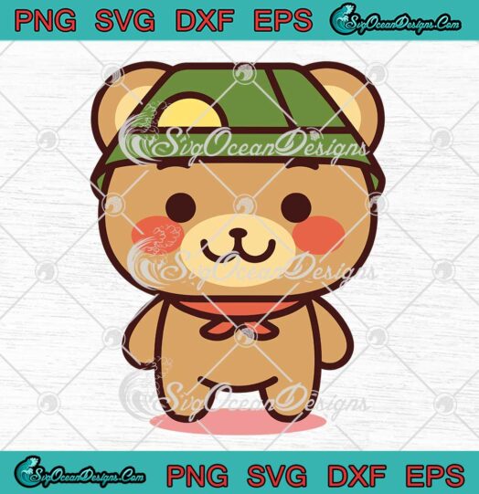 Isolated Bear Kawaii SVG - With Scarf And Hat SVG - Cute Emoji Of A ...