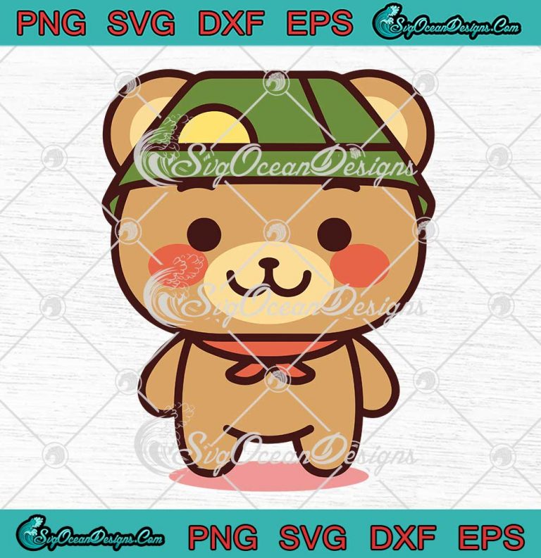 Isolated Bear Kawaii SVG - With Scarf And Hat SVG - Cute Emoji Of A ...