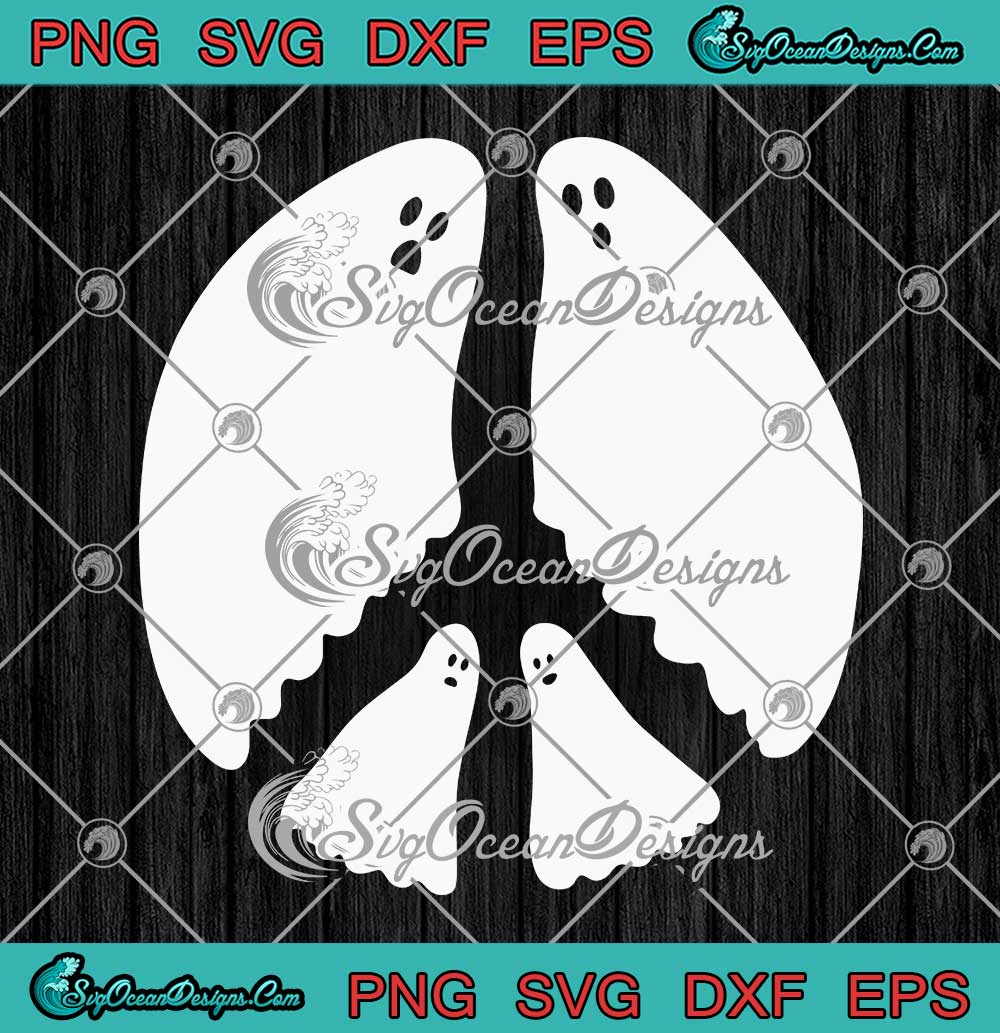 Ghost Halloween Peace Sign SVG - Ghost Peace Sign Matching Halloween ...