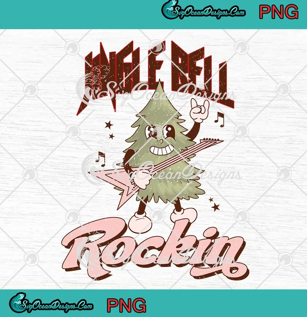 Jingle Bell Rockin Retro Christmas PNG - Xmas Tree 70s 80s Christmas ...