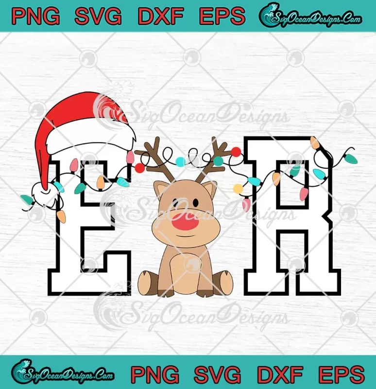 Cute Reindeer ER Nurse Christmas SVG - Emergency Department Xmas SVG ...