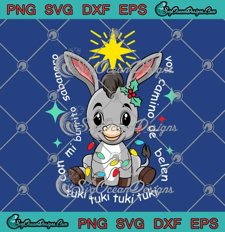 Mi Burrito Sabanero SVG - Mexican Christmas SVG - Tuki Tuki Donkey ...