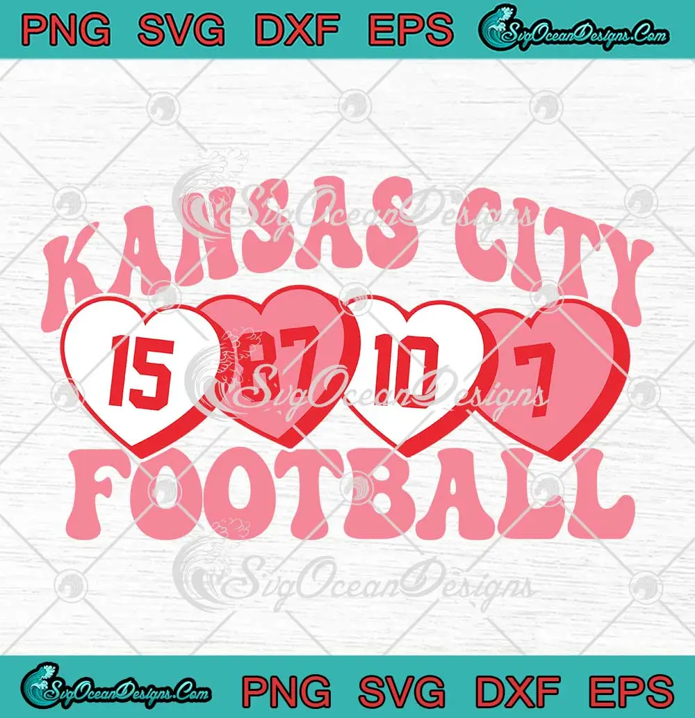 Kansas City Football Hearts Pink SVG - Taylor Swift Valentine SVG PNG ...