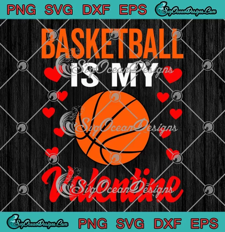 Retro Basketball Is My Valentine SVG - Basketball Hearts Valentine's ...
