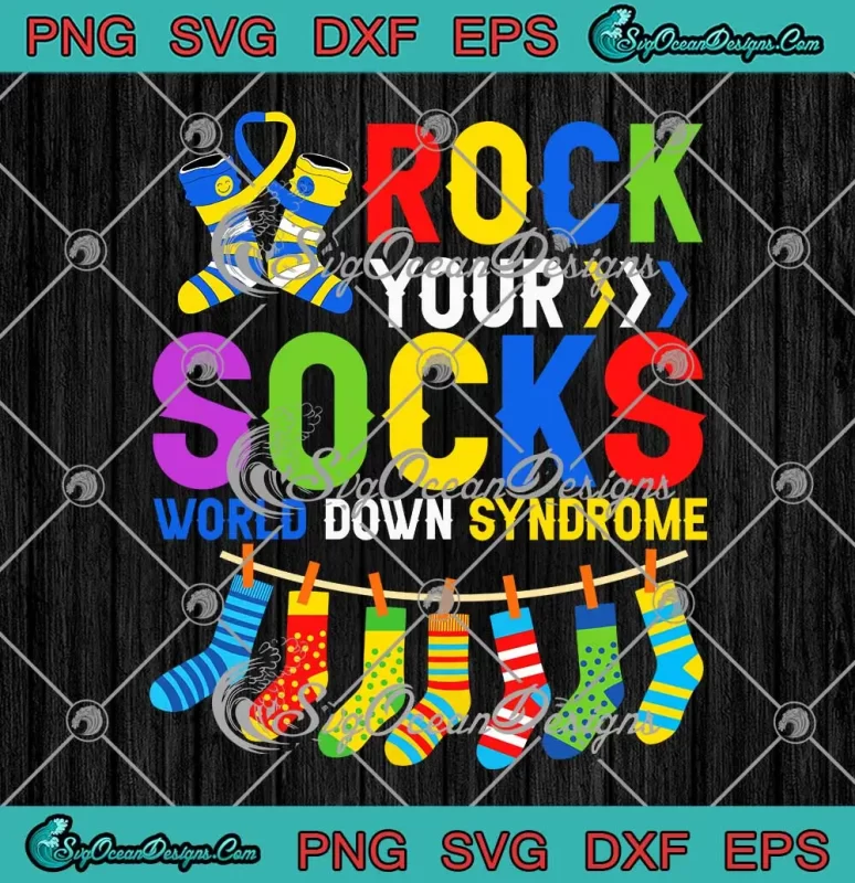 Retro Rock Your Socks SVG - World Down Syndrome SVG PNG, Cricut File