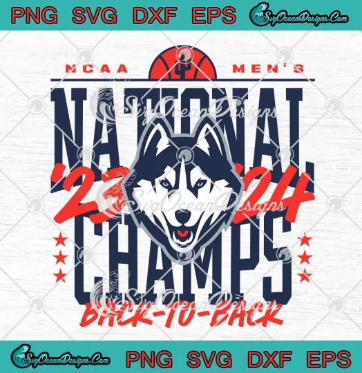 UConn Huskies Back-To-Back SVG - NCAA Men's National Champions SVG PNG ...