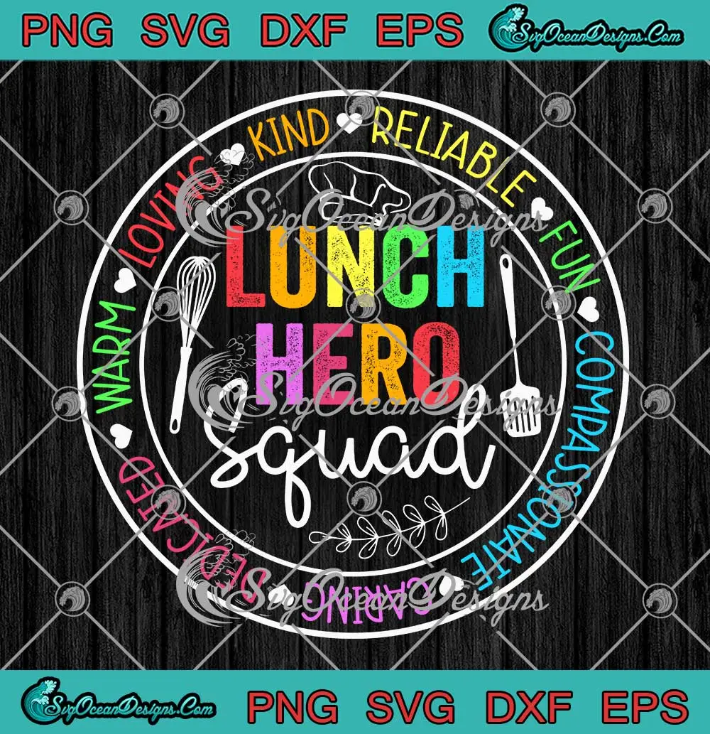 Lunch Hero Squad Retro SVG - School Lunch Lady SVG - Cafeteria Workers ...