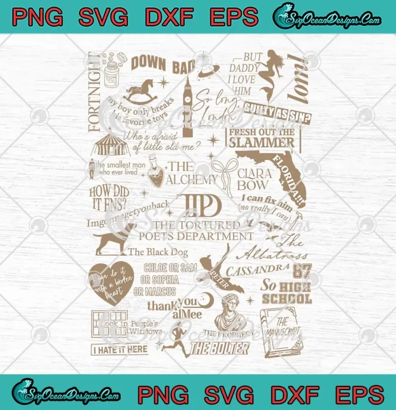 TTPD Album Song Tracklist SVG - Taylor Swift New Album Songs 2024 SVG ...
