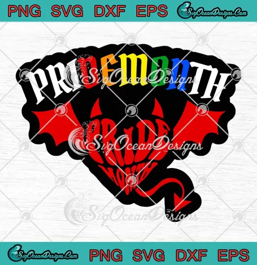 Pride Month Demon SVG - LGBT Gay Pride Month Transgender SVG PNG ...