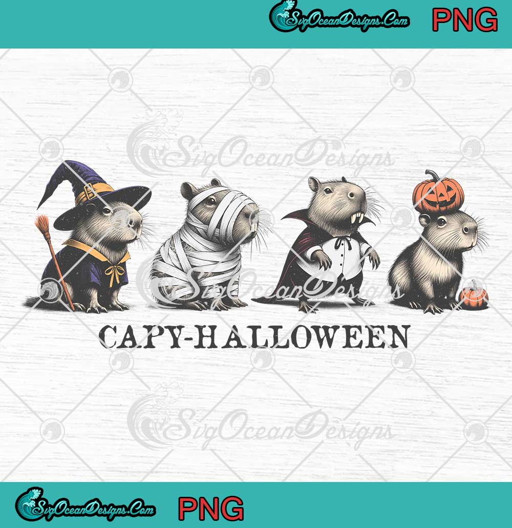 Capy-Halloween Retro Funny PNG - Capybara Halloween Costume PNG JPG ...
