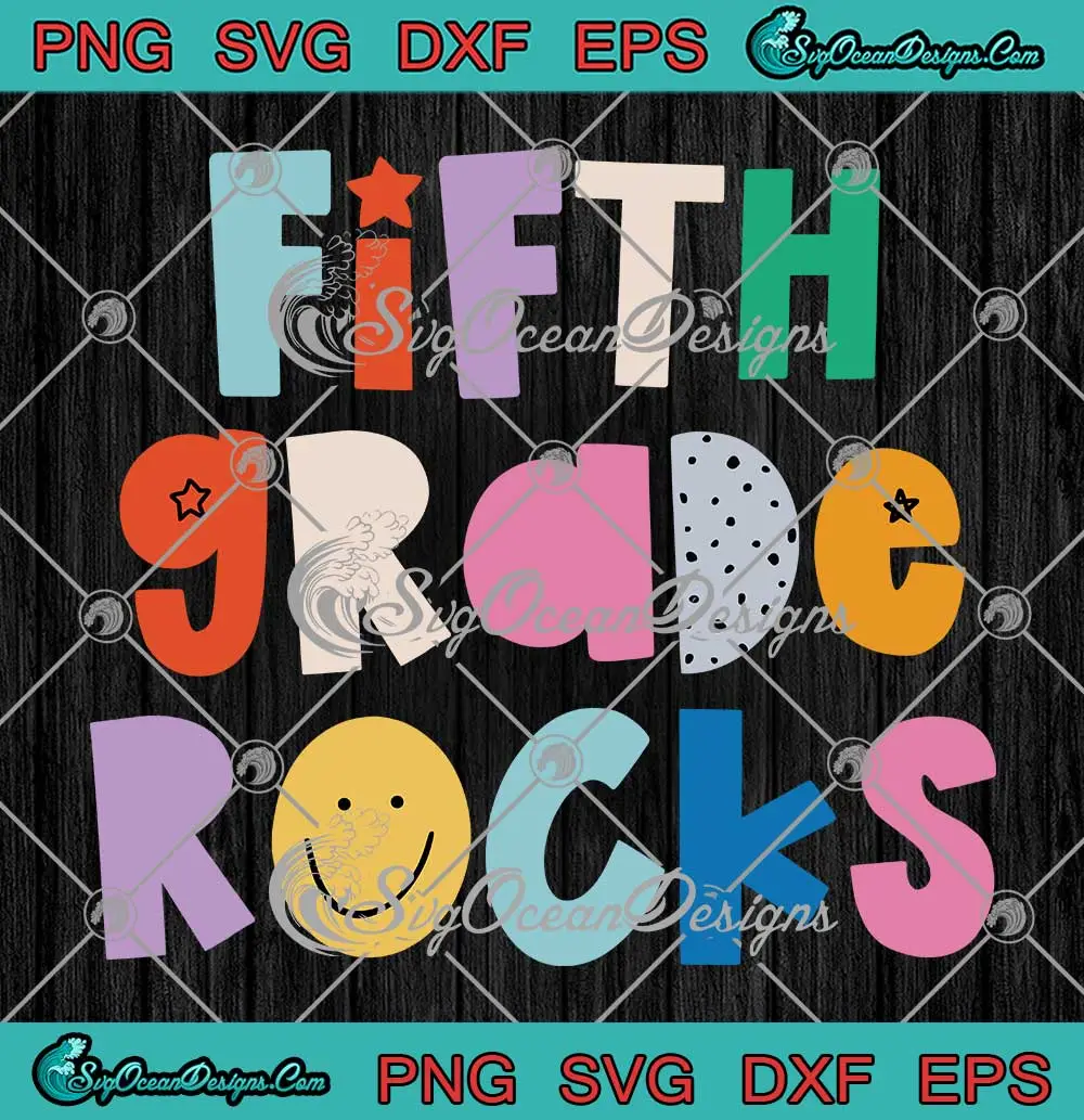 Fifth Grade Rocks Teacher Retro SVG - Back To School Students Teachers ...