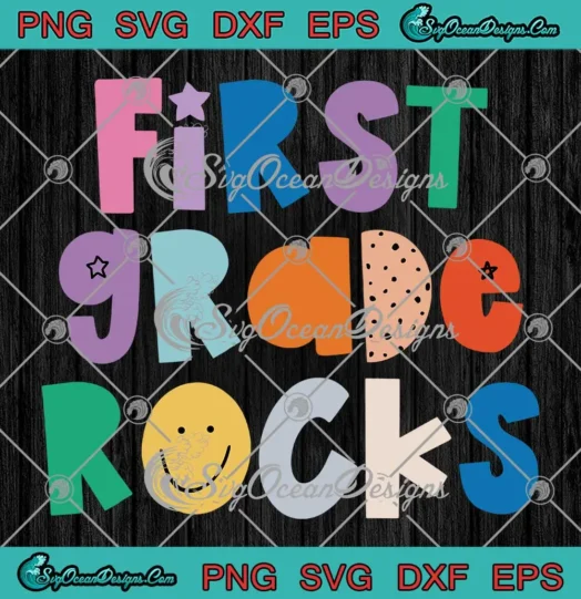 First Grade Rocks Teacher Retro SVG - Back To School Students Teachers ...