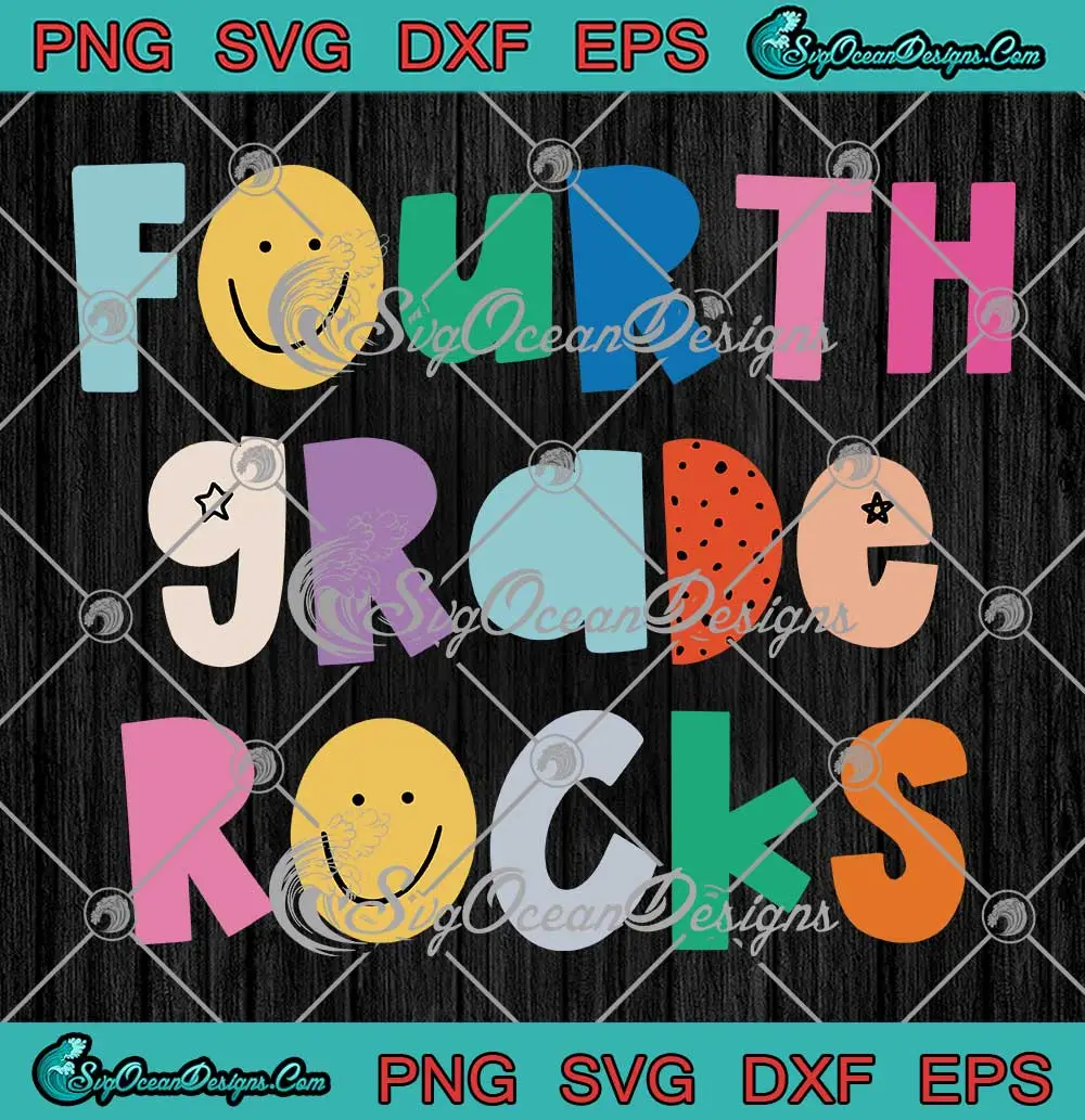 Fourth Grade Rocks Teacher Retro SVG - Back To School Students Teachers ...