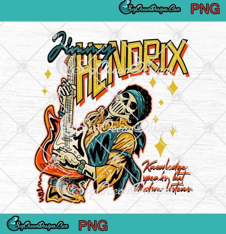 Jimmy Hendrix Graphic Retro 90s PNG - Knowledge Speaks But Wisdom ...