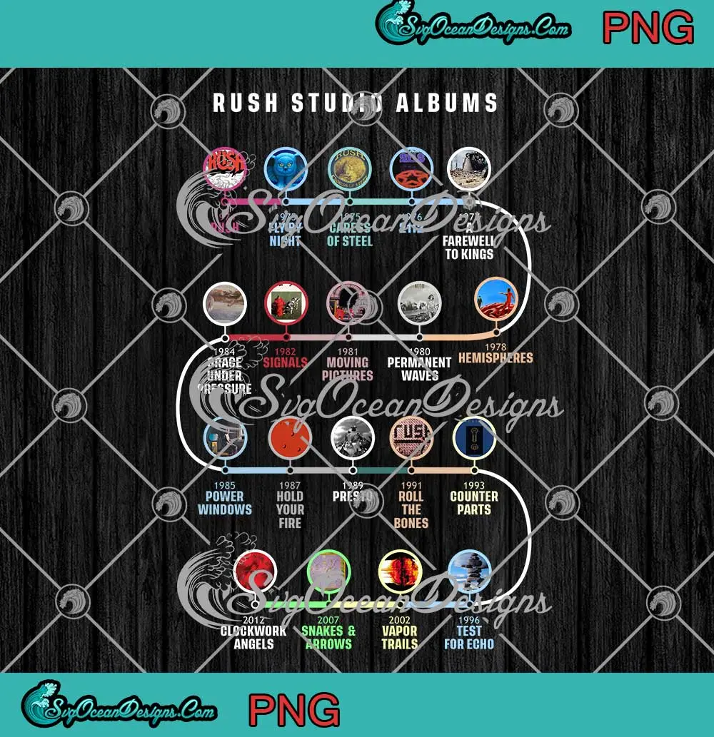 Rush Studio Albums Vintage PNG - Rush Rock Music Band PNG JPG Clipart ...