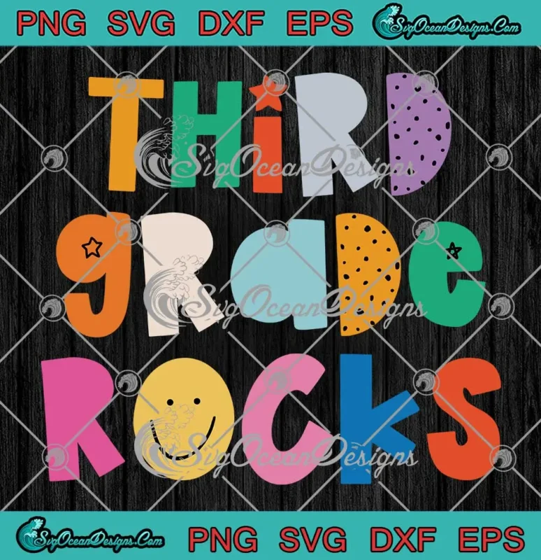 Third Grade Rocks Teacher Retro SVG - Back To School Students Teachers ...
