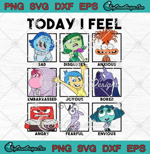 Today I Feel Emotions Panels SVG - Disney Pixar Inside Out 2 SVG PNG ...