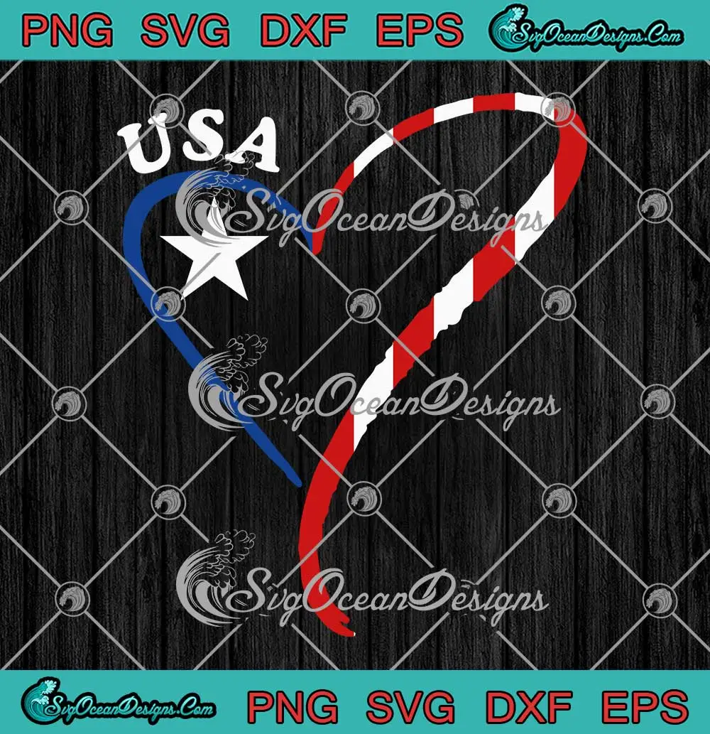 USA Heart American Flag SVG - 4th Of July Patriotic Day SVG PNG, Cricut ...