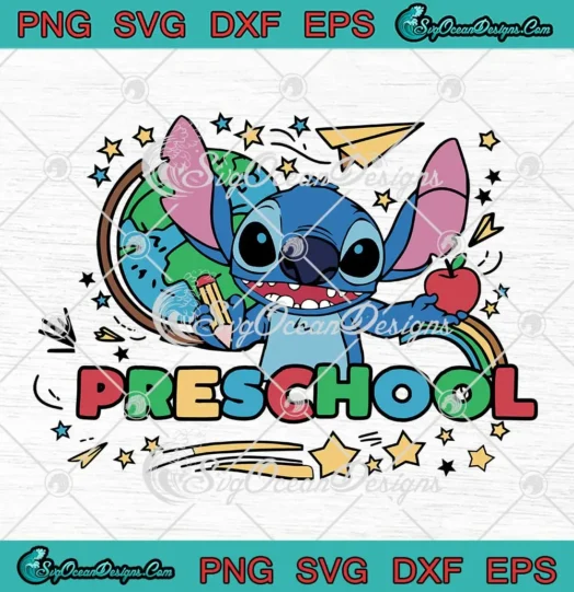 Preschool Cute Stitch SVG - Back To School SVG - Disney Stitch Teacher ...