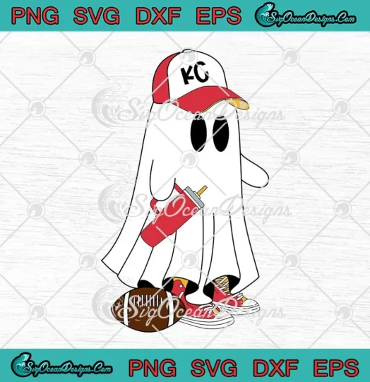 KC Football Bougie Ghost Halloween SVG - Spooky Kansas City Chiefs SVG ...