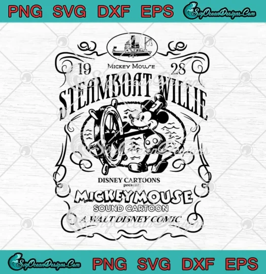 1928 Steamboat Willie SVG - Disney Mickey Mouse Sound Cartoon SVG PNG ...
