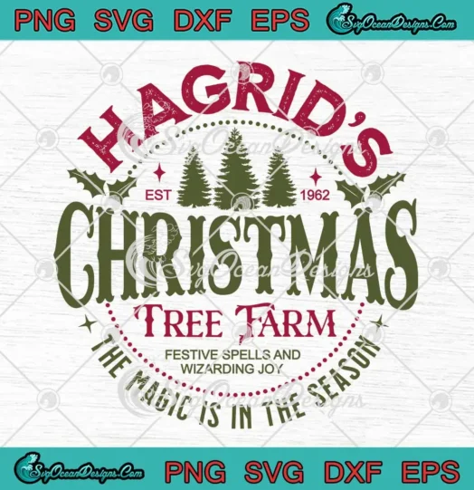 Hagrid's Christmas Tree Farm SVG - Magical Harry Potter Xmas SVG PNG ...