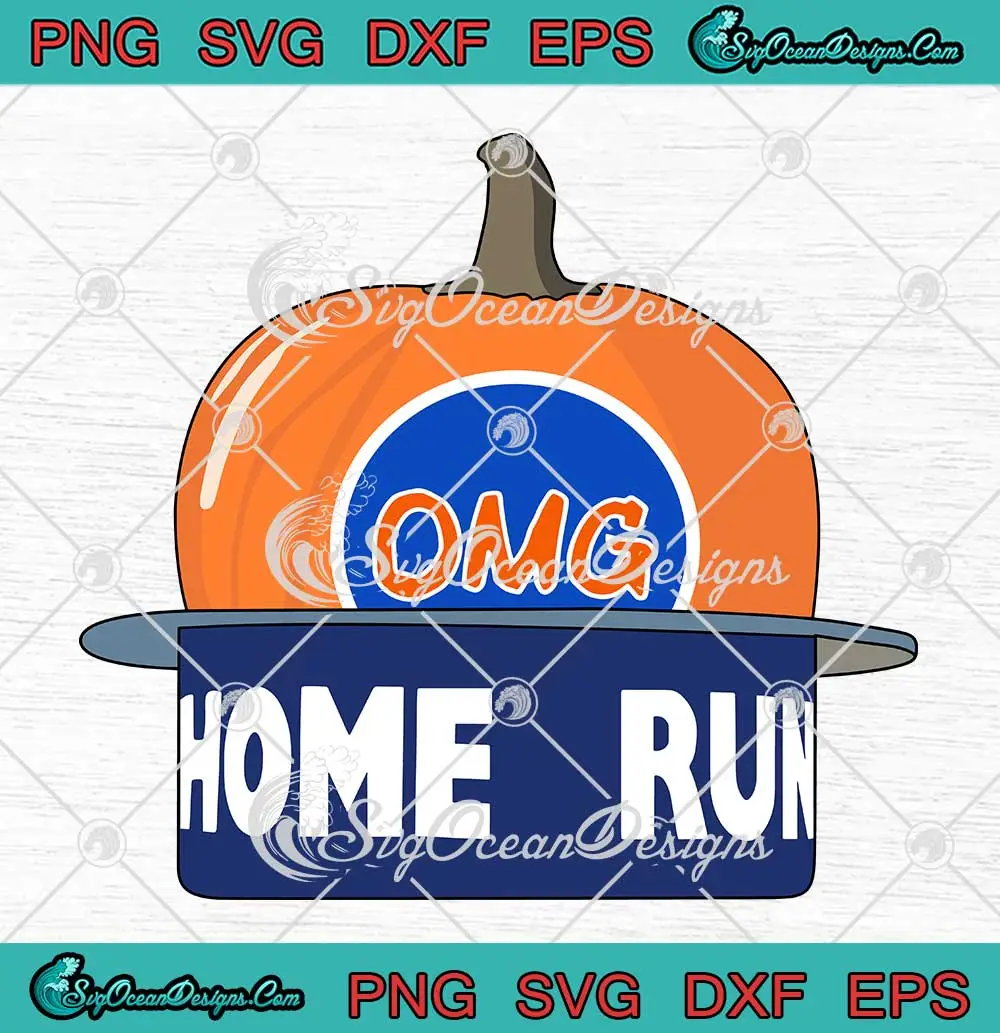 OMG Home Run Playoff Pumpkin SVG - New York Mets SVG PNG, Cricut File