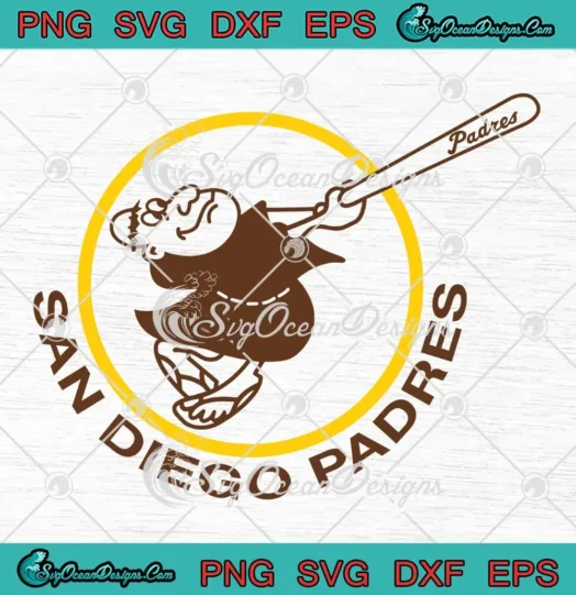 San Diego Padres Friar Swinging SVG - MLB 2024 Playoffs SVG PNG, Cricut ...
