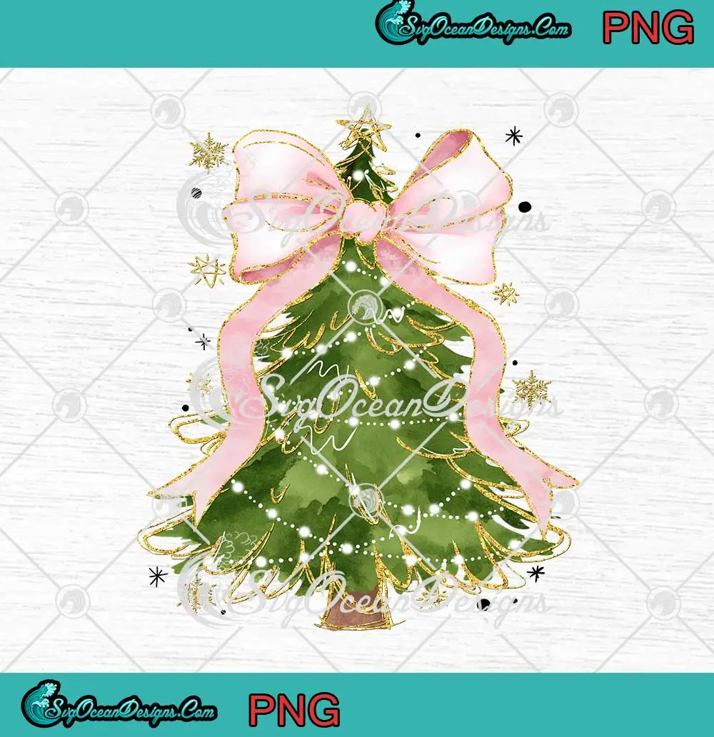 Coquette Glitter Christmas Tree PNG - Girls Christmas Coquette Bow PNG ...