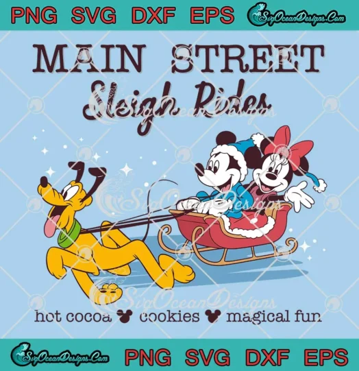 Disney Main Street Sleigh Rides SVG - Mickey Minnie Christmas SVG PNG ...