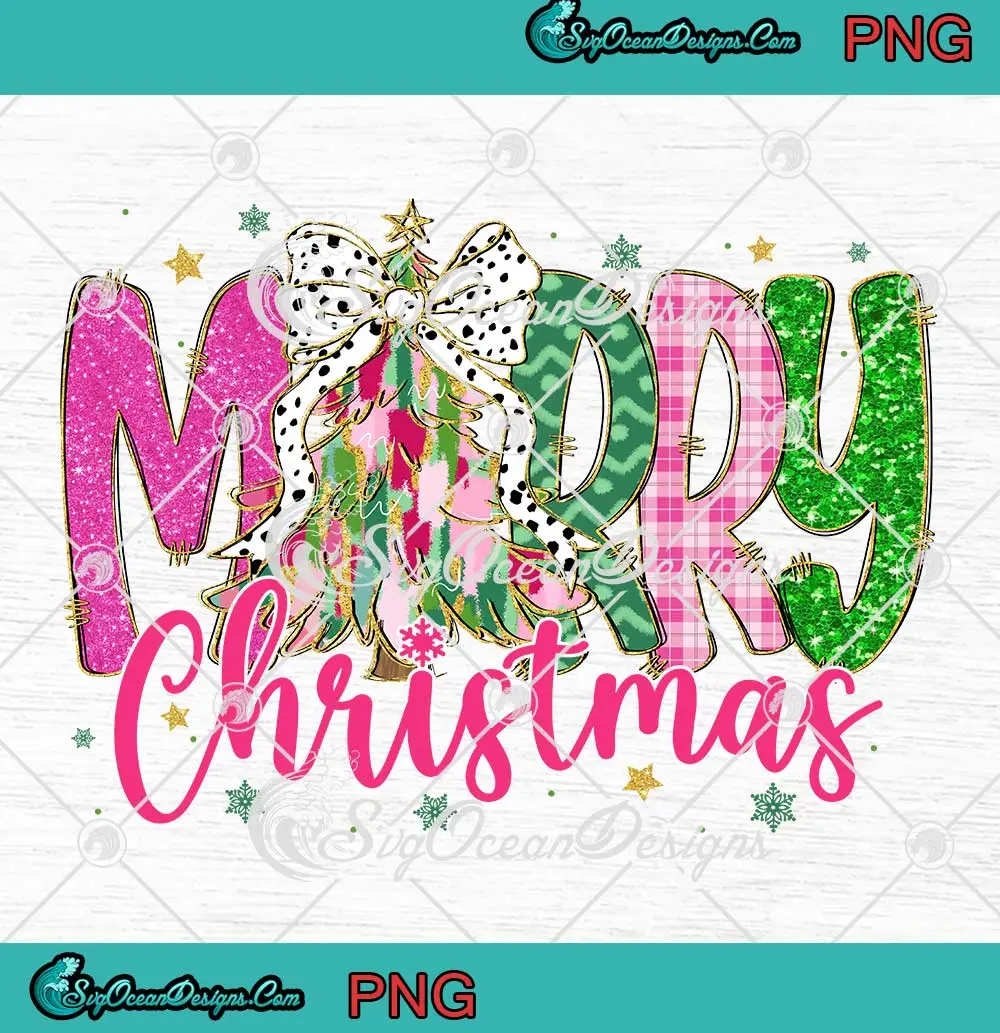 Merry Christmas Glitter Tree PNG - Colorful Merry Xmas PNG Clipart ...