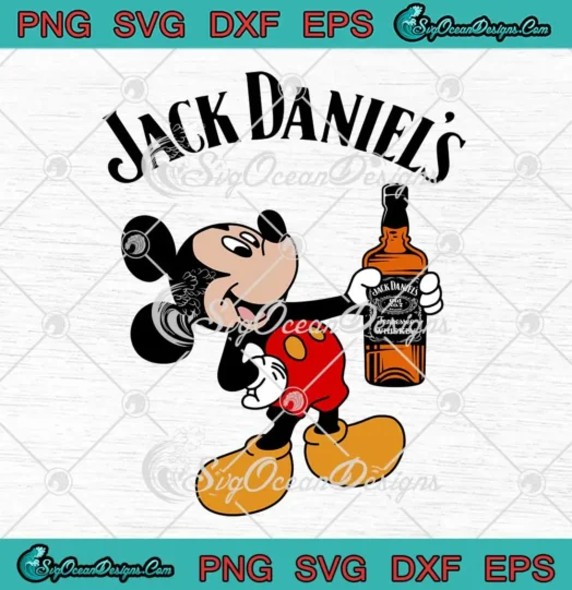 Mickey Mouse Jack Daniel's SVG - Disney Whisky SVG PNG, Cricut File