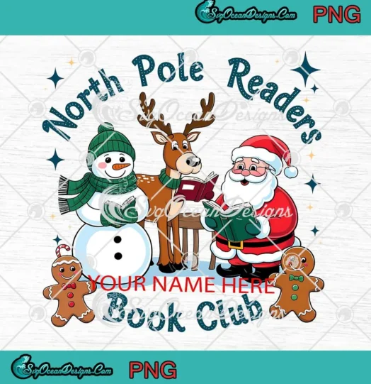 North Pole Readers Book Club PNG - Funny Reading Christmas PNG Clipart ...