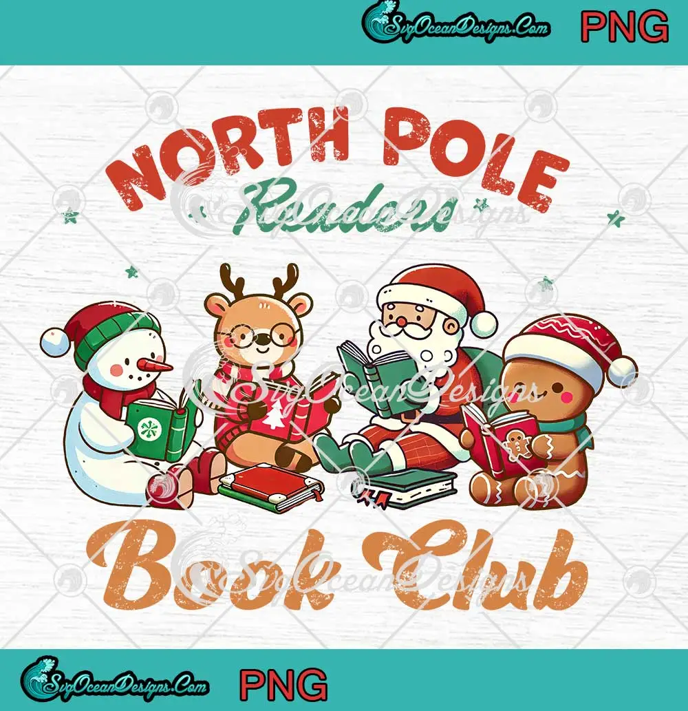 North Pole Readers Book Club PNG - Santa Gingerbread Snowman Reading ...
