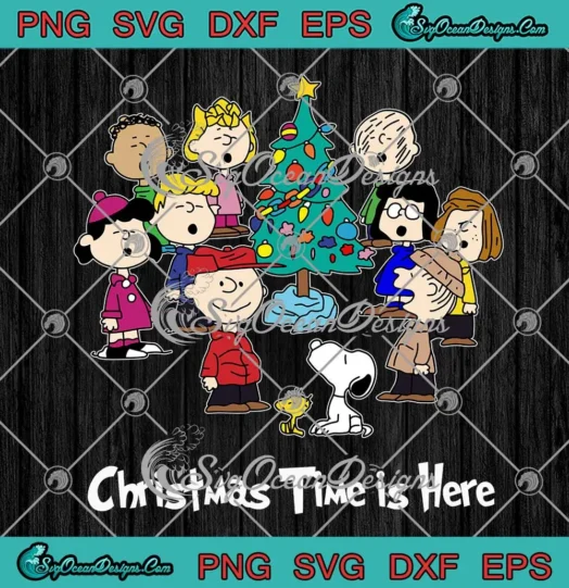 Peanuts Christmas Time Is Here SVG - Charlie Brown Snoopy Xmas SVG PNG, Cricut File