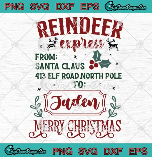 Reindeer Express From Santa Claus SVG - Merry Christmas SVG PNG, Cricut ...