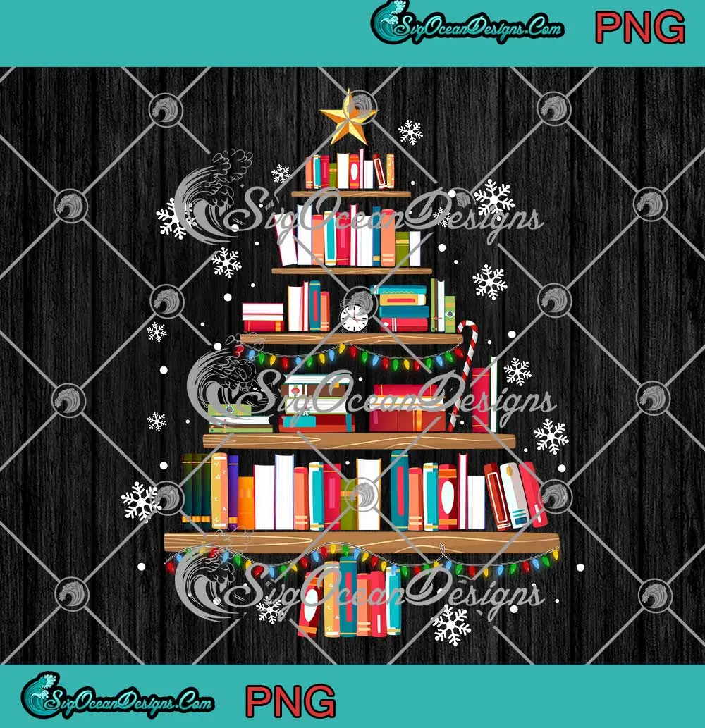 Books Pine Christmas Tree PNG - Merry Bookmas Reading Christmas PNG ...