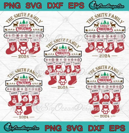 Custom Name The Smith Family SVG - Merry Christmas 2024 Bundle SVG PNG ...
